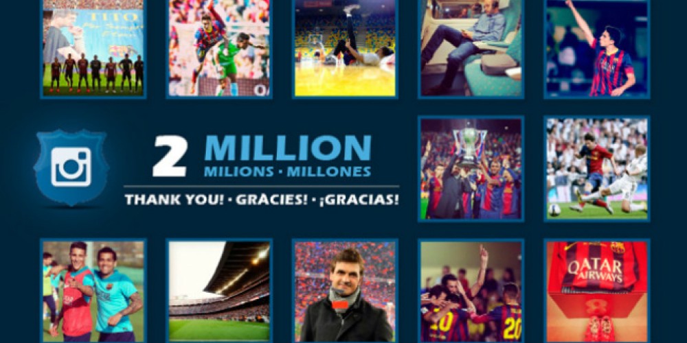 El FC Barcelona supera los 2 millones de seguidores en Instagram