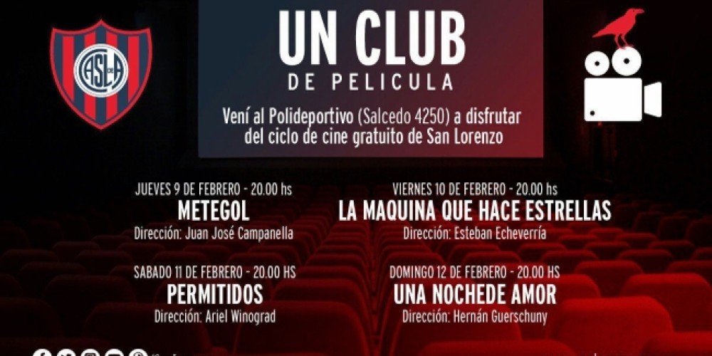 San Lorenzo prepara una noche de películas para sus socios