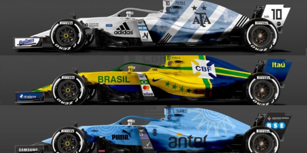 Así serían los autos de Fórmula 1 con el diseño de las selecciones mundialistas