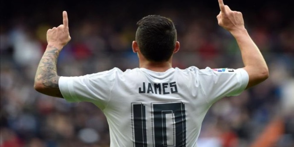 La camiseta de James Rodríguez es la segunda más vendida del Real Madrid