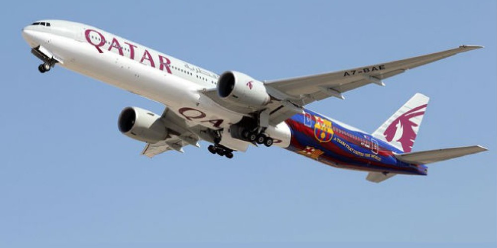 Qatar Airways presenta el Boeing 777 del FC Barcelona