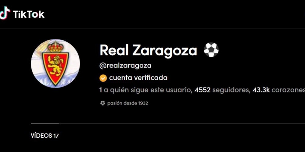 Real Zaragoza es el primer equipo de fútbol europeo en crear un perfil en la red social TikTok