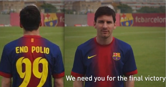 Messi cambió su número en la lucha contra la polio