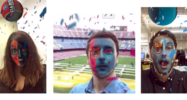 Los filtros especiales que lanzó Snapchat de clubes de fútbol