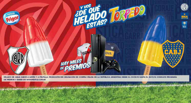 Frigor lanza helados de Boca y River